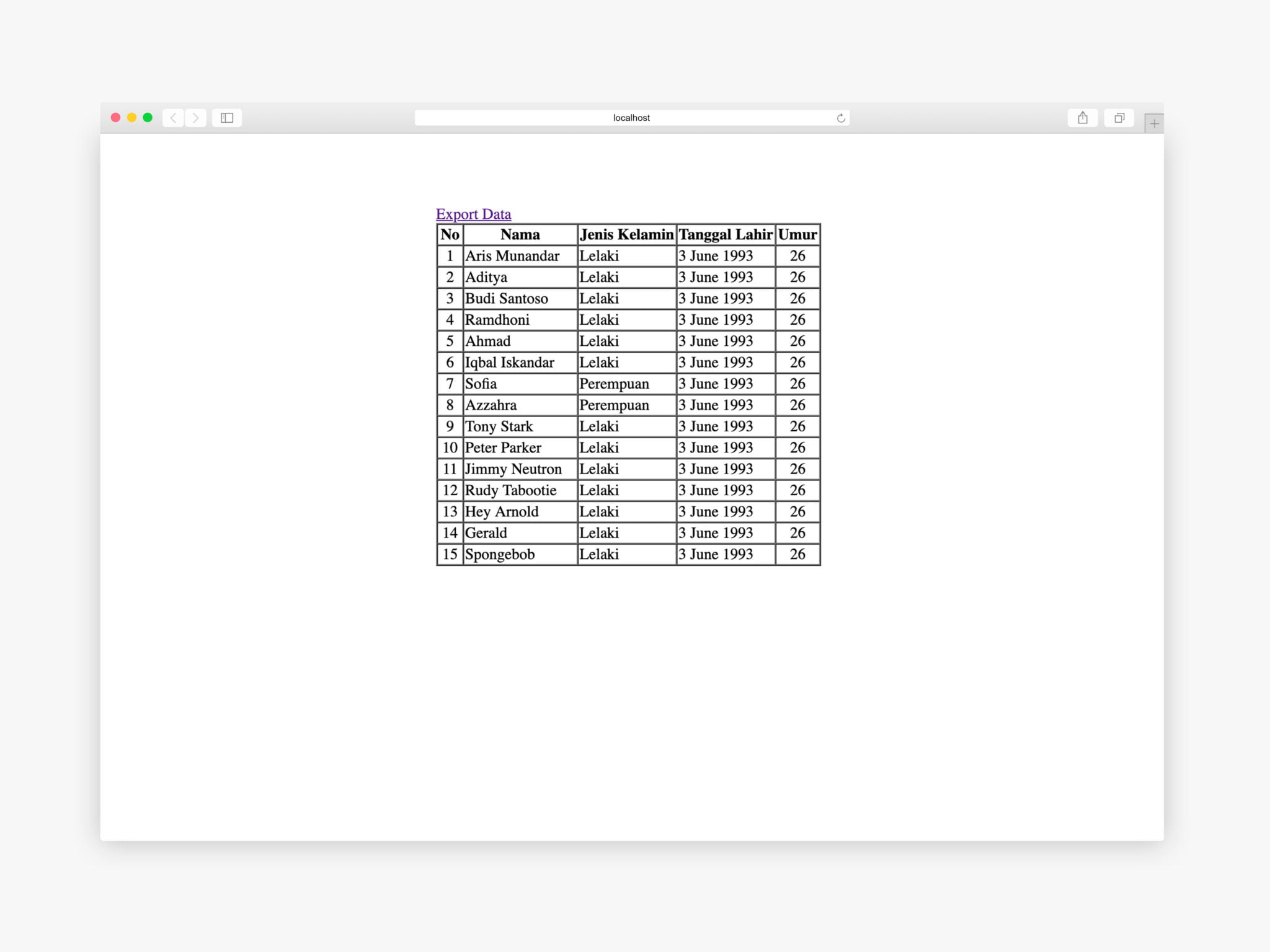 Export File Excel Dengan Codeigniter